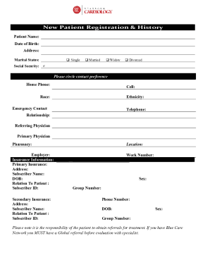 Fillable Online New Patient Inquiry Form Fax Email Print - pdfFiller