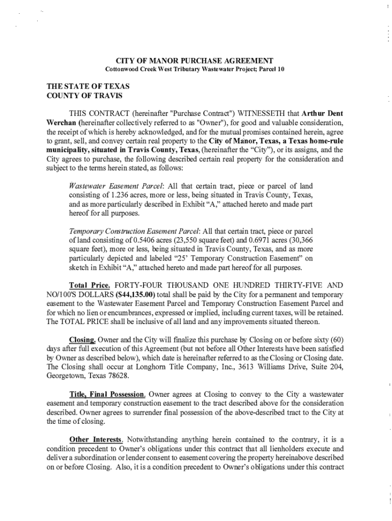 Fillable Online Temporary Construction Easement Parcel Fax Email Print ...