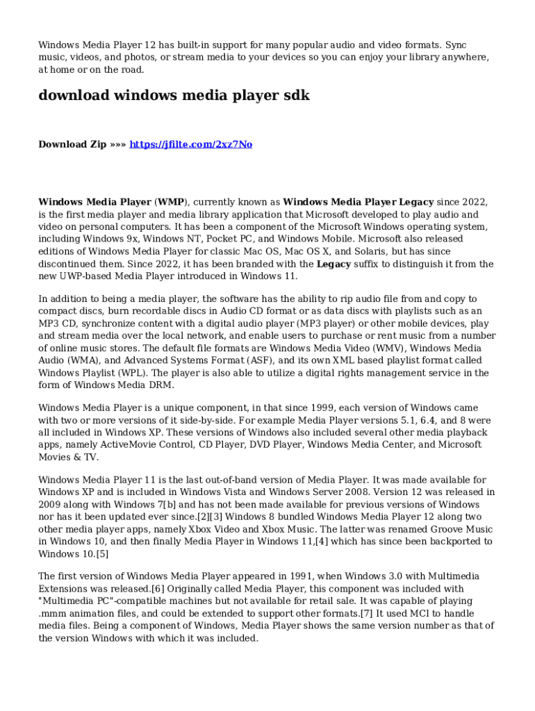 Fillable Online What Are Windows Media Player Codecs in Windows 10/11 ...