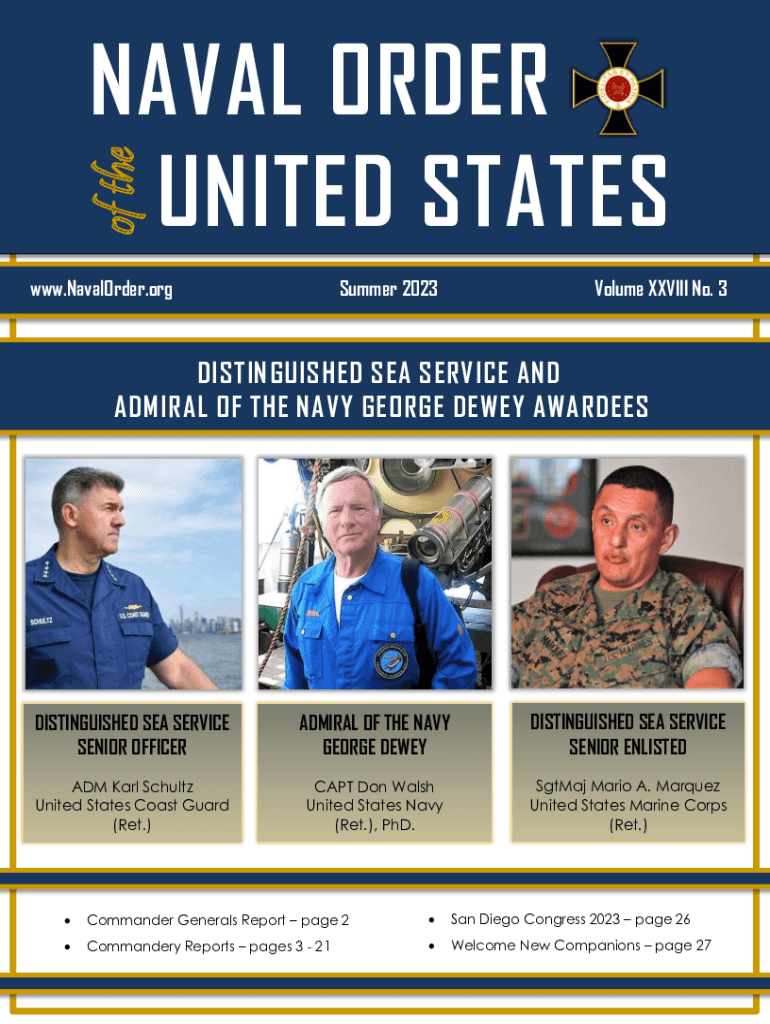 Fillable Online Naval Order of the U.S., national group honoring sea ...