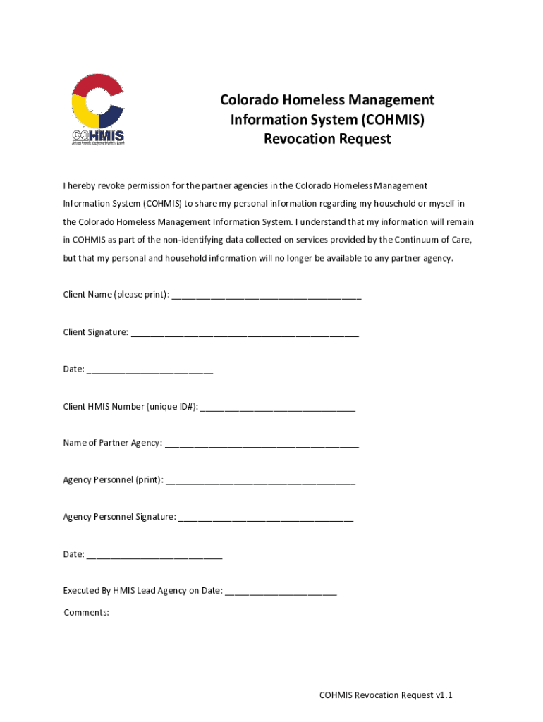Fillable Online COHMIS Client Forms - Zendesk Fax Email Print - pdfFiller