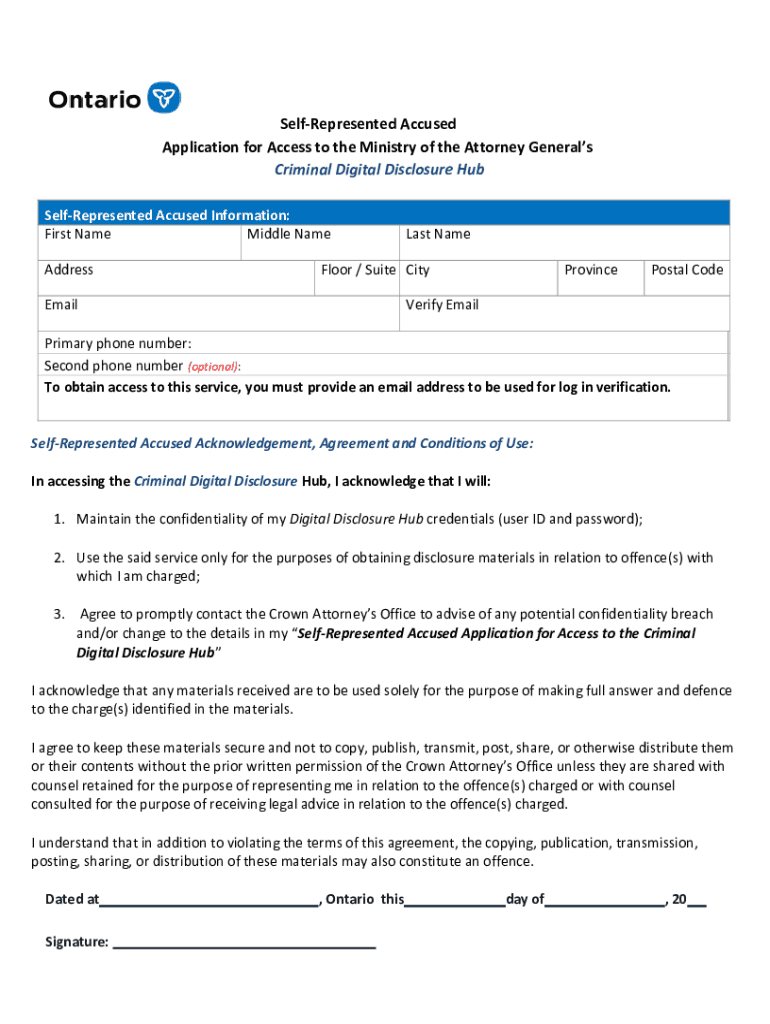 Fillable Online Self-Represented-Accused-Application-Form.pdf Fax Email ...