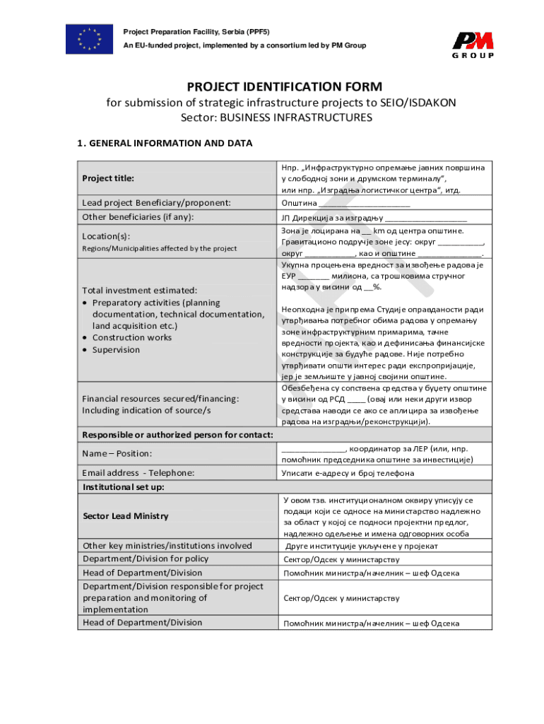 Fillable Online About EU PPF programmeEU Project Preparation Facilities ...