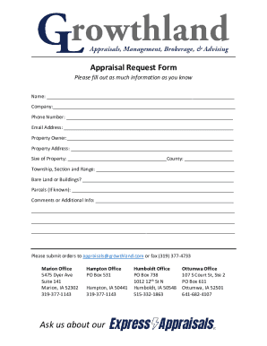 Fillable Online Appraisal Request Form - Humboldt Fax Email Print ...