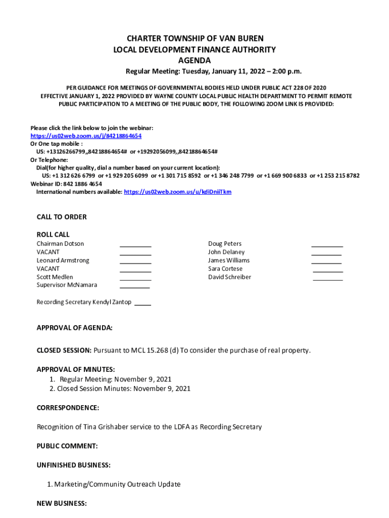 Fillable Online Welcome to Van Buren Township Fax Email Print - pdfFiller