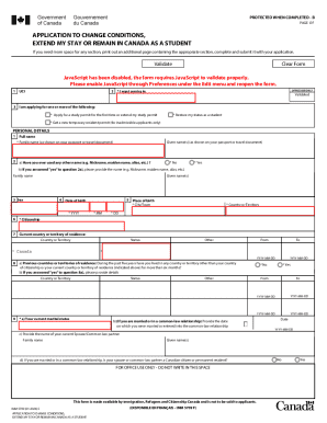 Fillable Online IMM 5709 E : Application to change conditions, extend ...