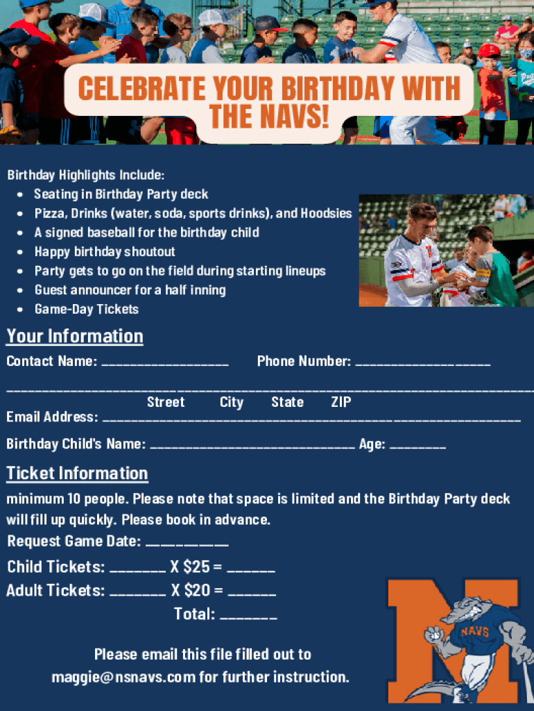 Fillable Online Welcome Speech For a Birthday Party Fax Email Print ...