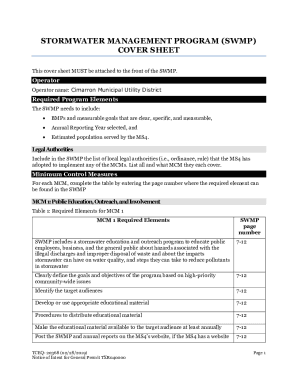 Fillable Online SWMP Templates Fax Email Print - pdfFiller