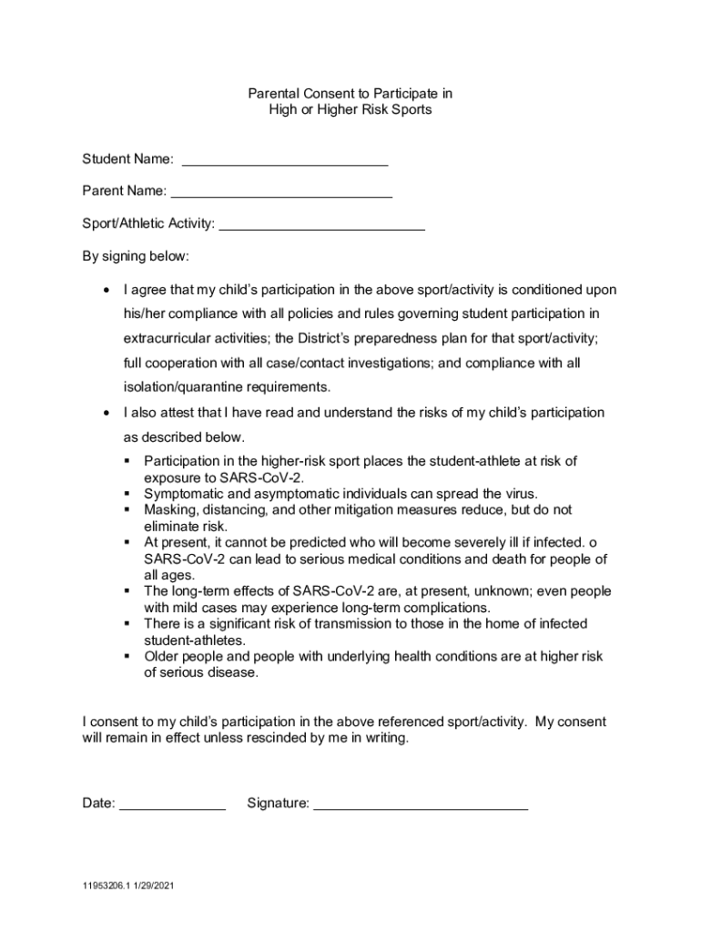 Fillable Online Athletic Packet and Consent Fax Email Print - pdfFiller