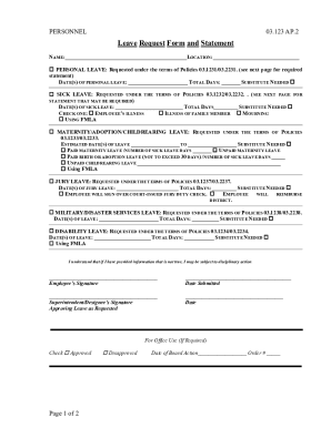 Fillable Online Statement of Earnings and Leave Fax Email Print - pdfFiller