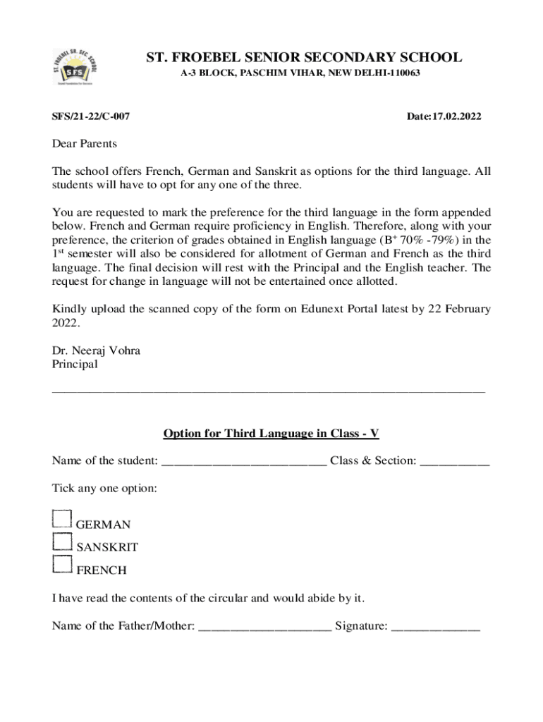 Fillable Online Subject options for class XI Fax Email Print - pdfFiller