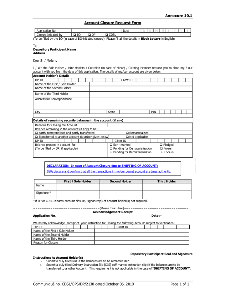 Fillable Online account closure form.pdf Fax Email Print - pdfFiller