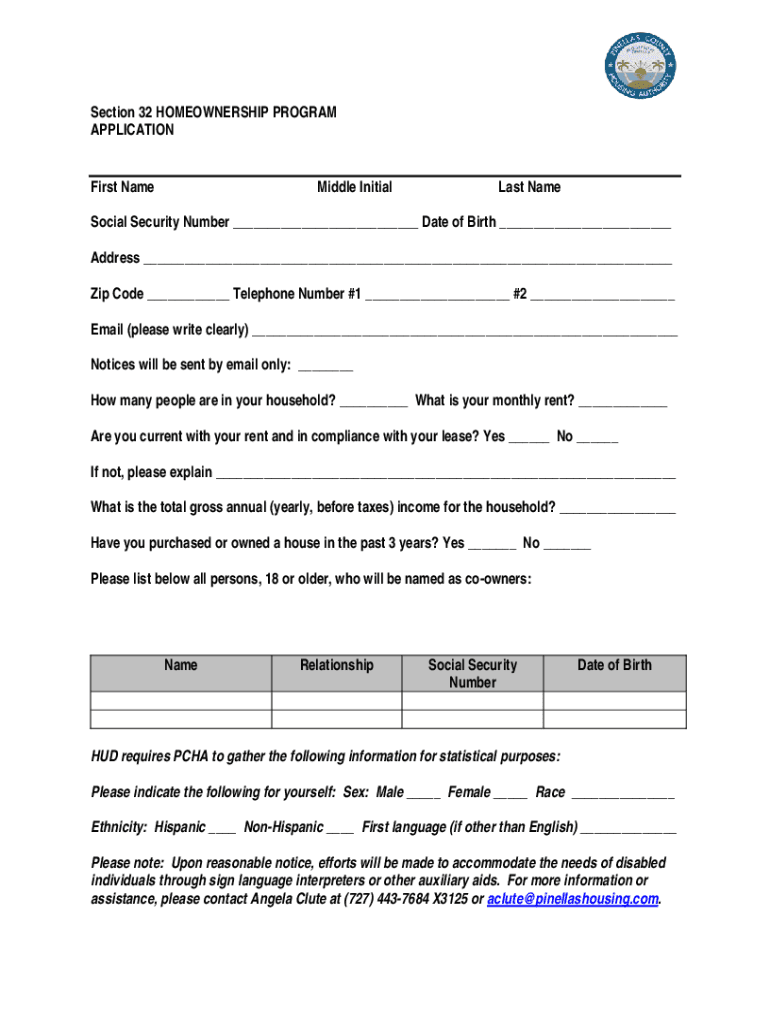 Fillable Online Homeownership (Section 32) - HUD Fax Email Print - pdfFiller