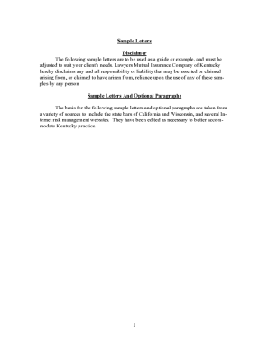 Fillable Online Sample Letters Disclaimer The following ... Fax Email ...