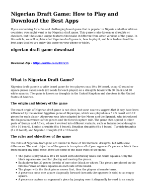 Fillable Online Nigerian Draft Game Download Fax Email Print - pdfFiller