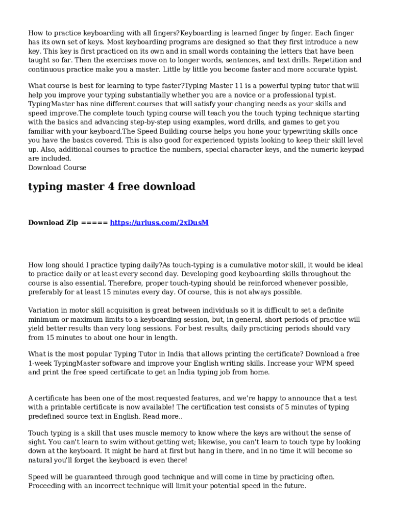 Fillable Online Typing Master 4 Free Download Fax Email Print - pdfFiller