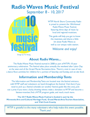 Fillable Online 10th Annual Radio Waves Music Festival Line-up Fax ...
