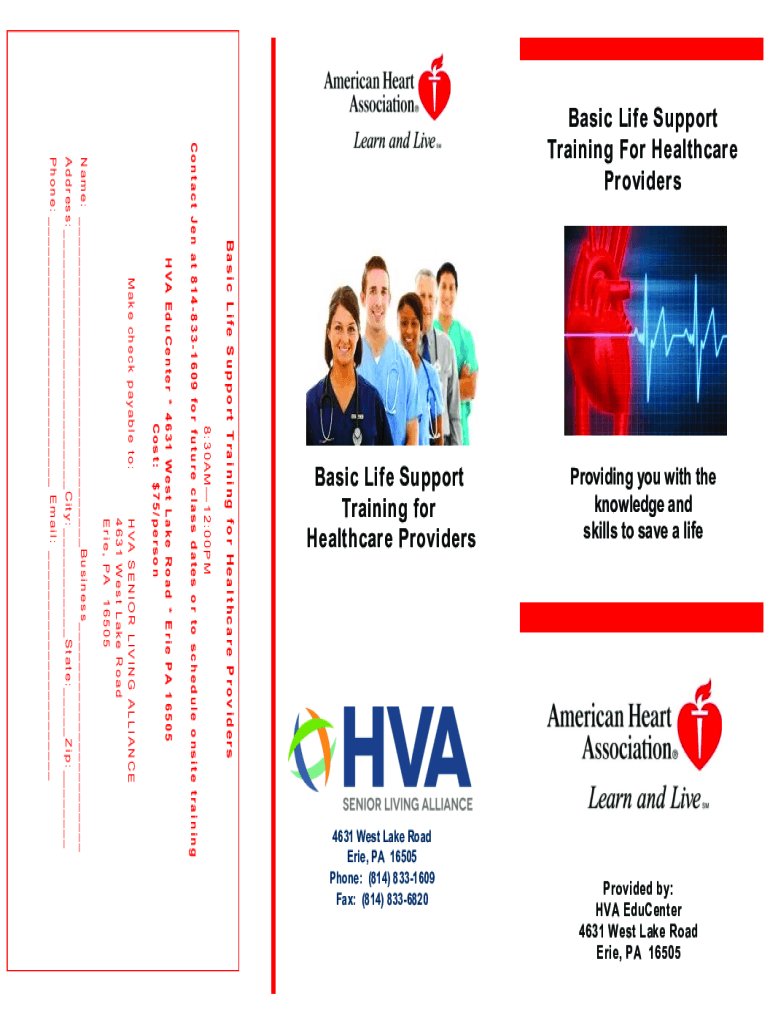 Fillable Online Basic Life Support Training For Healthcare Providers ...