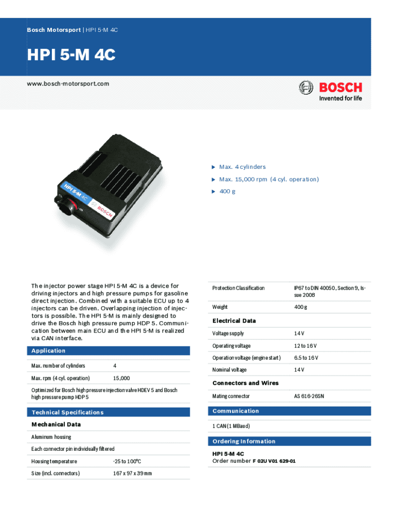 Fillable Online HPI 5 - Power Stage Unit Optimized for Bosch HDP 5 Fax ...