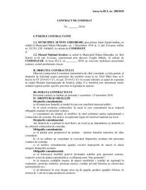 Fillable Online CONTRACT DE COMODAT Fax Email Print - pdfFiller