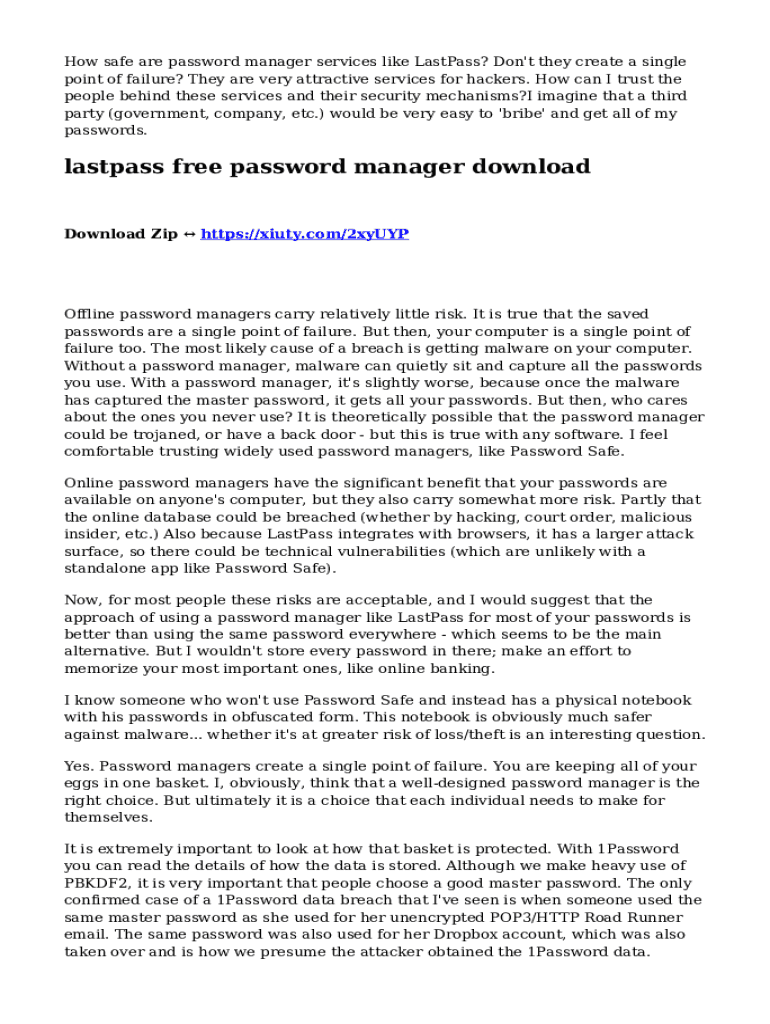 Fillable Online 4 Reasons Password Managers Are Not Safe, And What to ...