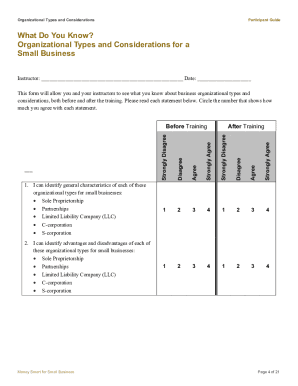 Fillable Online Organizational Types and Considerations for a Small Business ... Fax Email Print ...