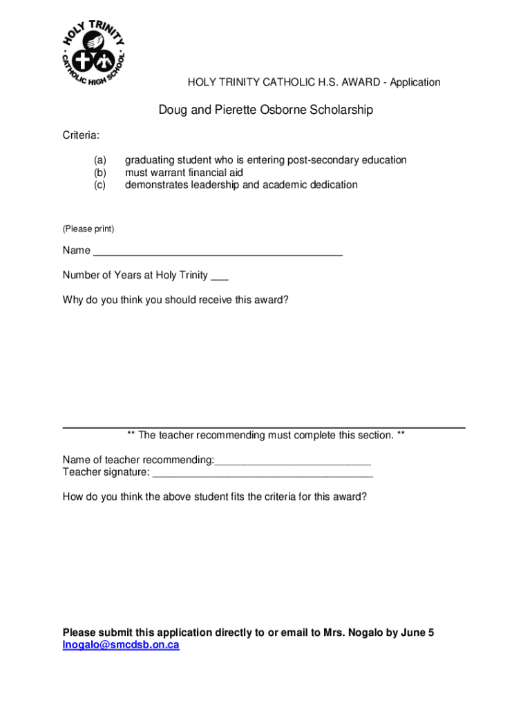 Fillable Online htr schools smcdsb on graduating student who is ...