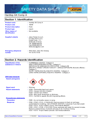 Fillable Online Hardtop AX Comp A - SAFETY DATA SHEET Fax Email Print ...