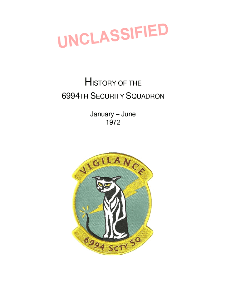 Fillable Online HISTORY OF THE 6994TH SECURITY SQUADRON Fax Email Print ...