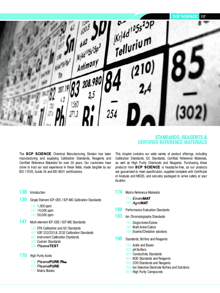 Fillable Online StandaRdS, ReagentS & CeRtified RefeRenCe MateRialS Fax Email Print - pdfFiller