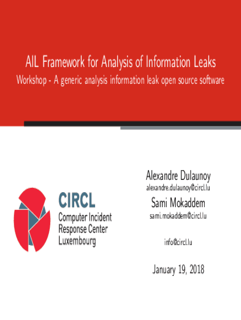 Fillable Online AIL Framework for Analysis of Information Leaks - workshop Fax Email Print ...