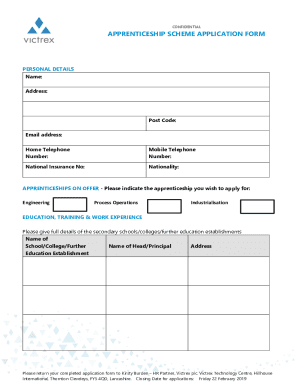 Fillable Online APPRENTICESHIP SCHEME APPLICATION FORM Fax Email Print - pdfFiller
