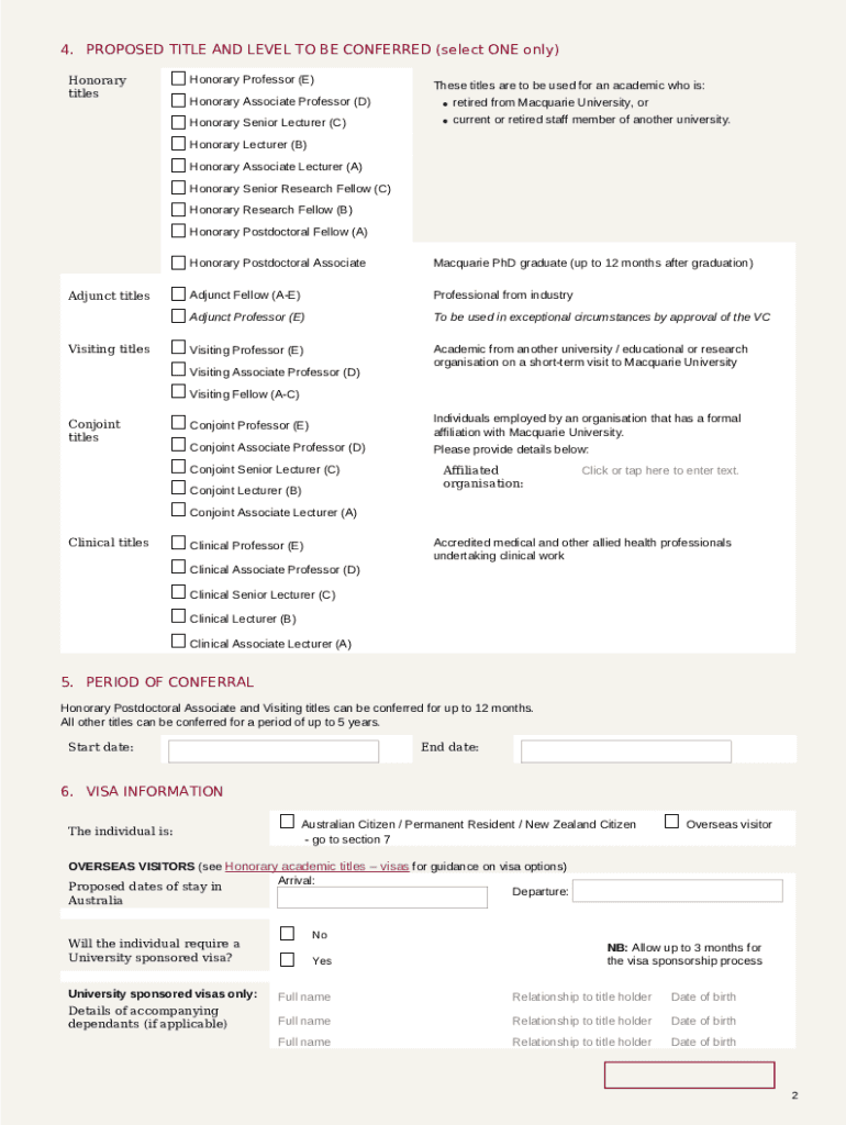 Honorary Academic Titles Procedure / Document / Policy Central Doc ...