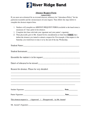 Fillable Online 35 FORMS Absence Request Form-2.pdf Fax Email Print ...
