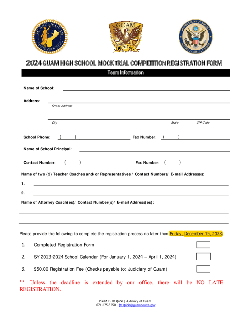 Fillable Online The High School Mock Trial Program is back Fax Email ...