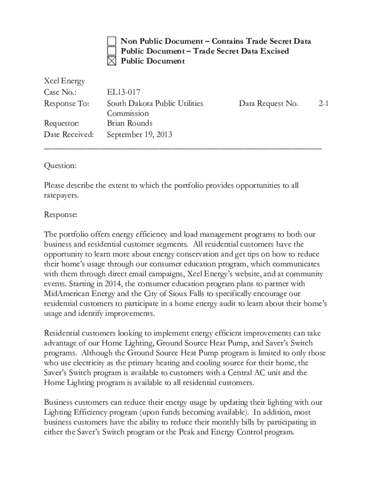 Fillable Online puc sd revised procedures for handling trade secret ...