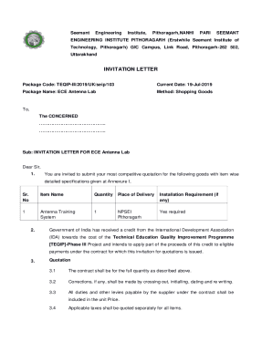 Fillable Online INVITATION LETTER FOR ECE Antenna Lab Fax Email Print - pdfFiller