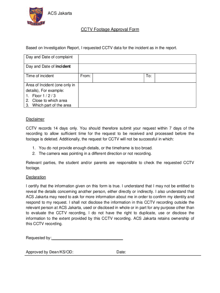 Fillable Online CCTV Video Request - Department of Public Safety - USC ...