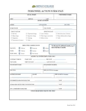 Fillable Online Personnel Action Form-fillable.docx Fax Email Print ...