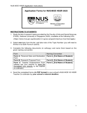 Fillable Online Application Forms for NUS-MOE HSSR 2023 Fax Email Print ...