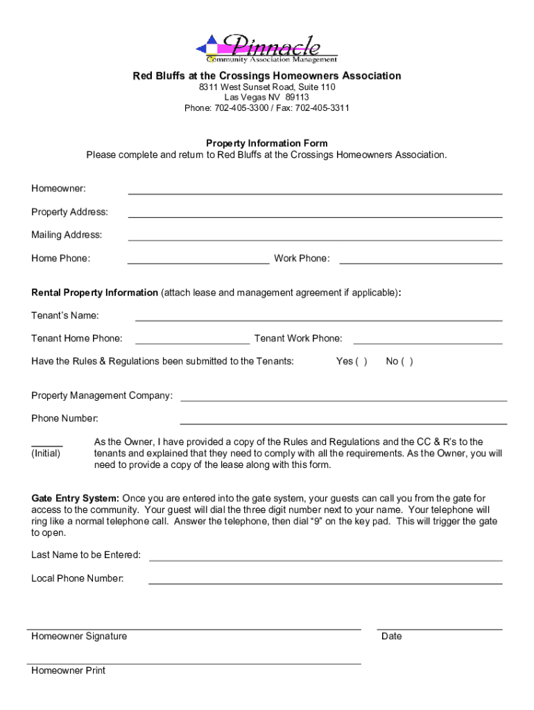 Fillable Online RED Homeowner Information Form Fax Email Print - pdfFiller