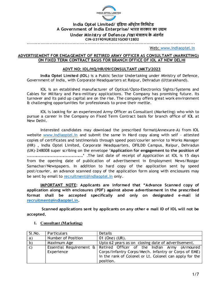 Fillable Online India Optel Limited Fax Email Print - pdfFiller