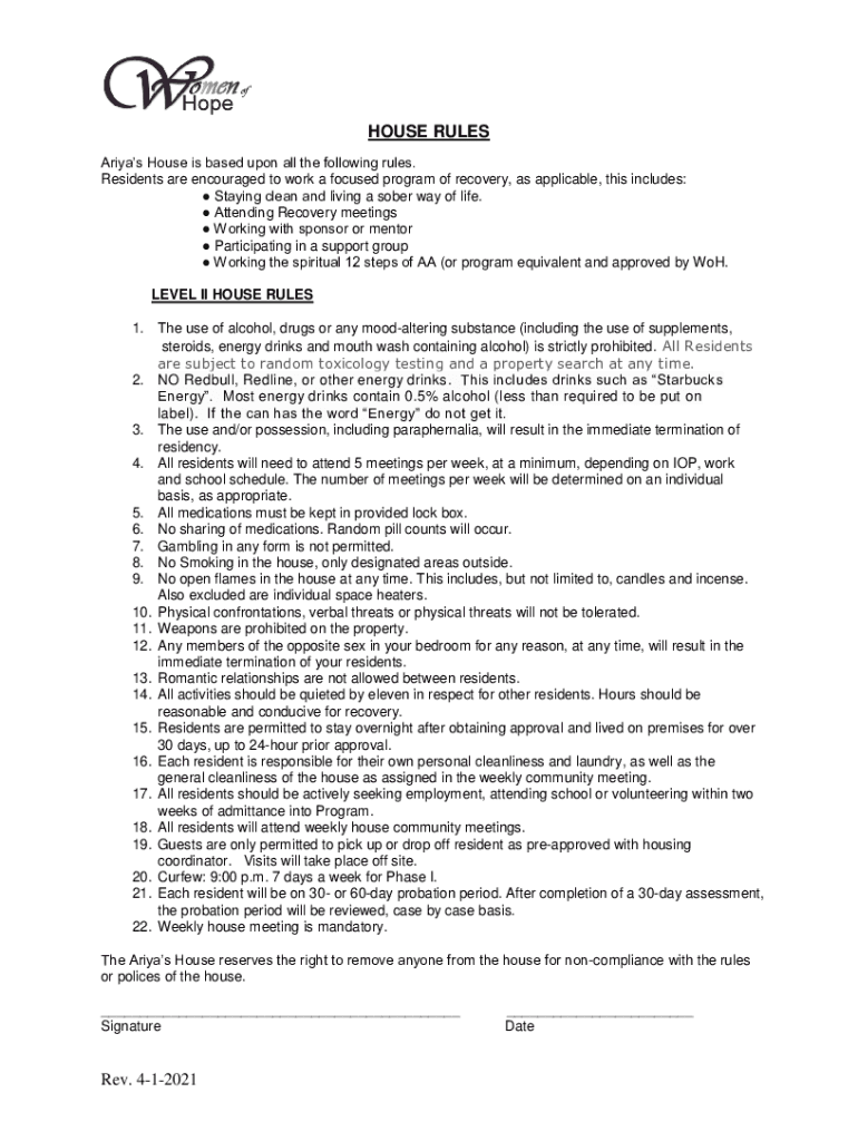 Fillable Online What is a sober living home? What are the rules and ...