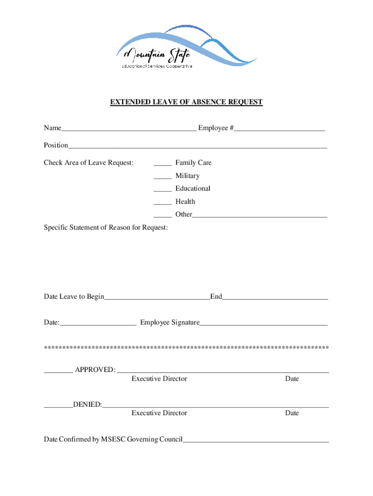 Fillable Online Leave of Absence Letter Fax Email Print - pdfFiller