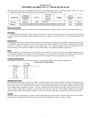 Fillable Online High Dense Base Gravel, Bid #2 Pulverizing1 mile on ...