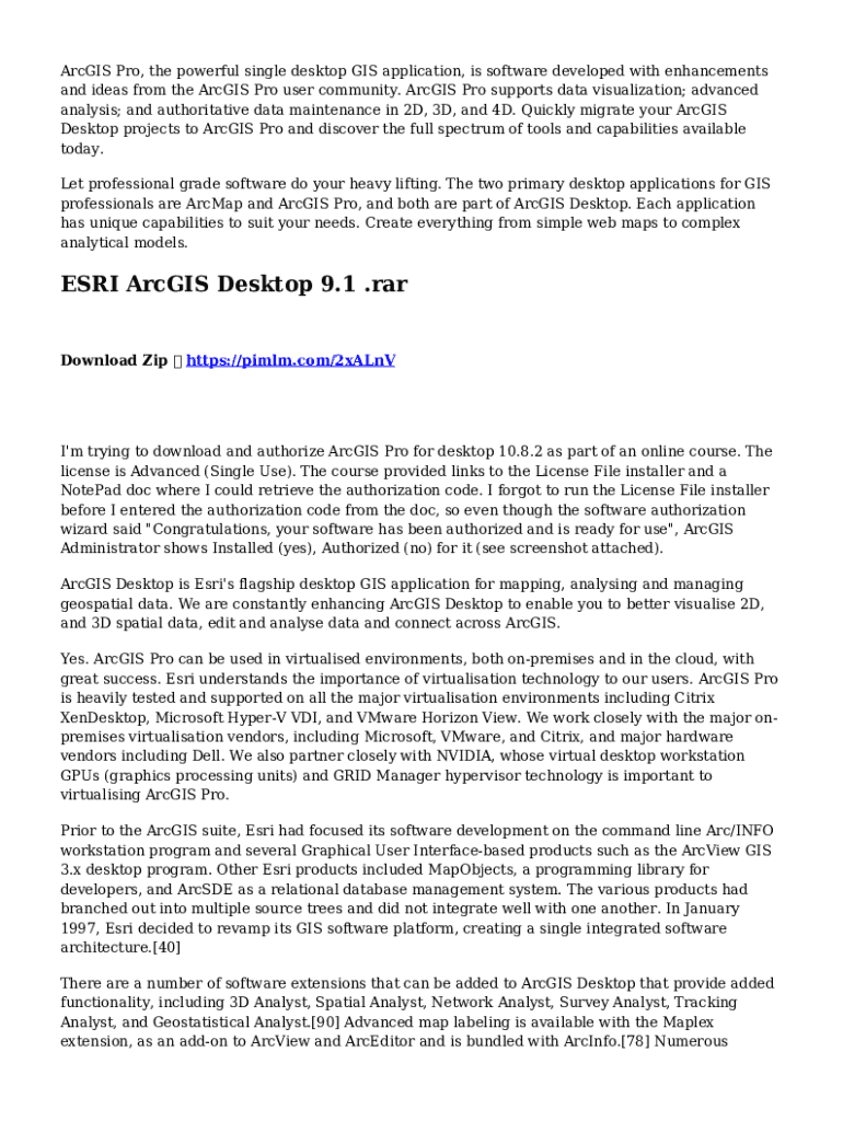 Fillable Online ArcGIS Pro: The World's Leading GIS Software Fax Email Print - pdfFiller