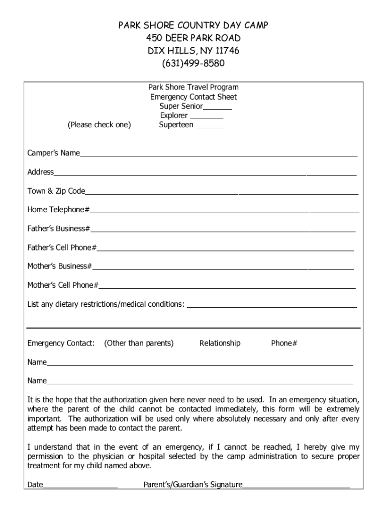 Fillable Online travel-emergency-contact-sheet.pdf Fax Email Print ...