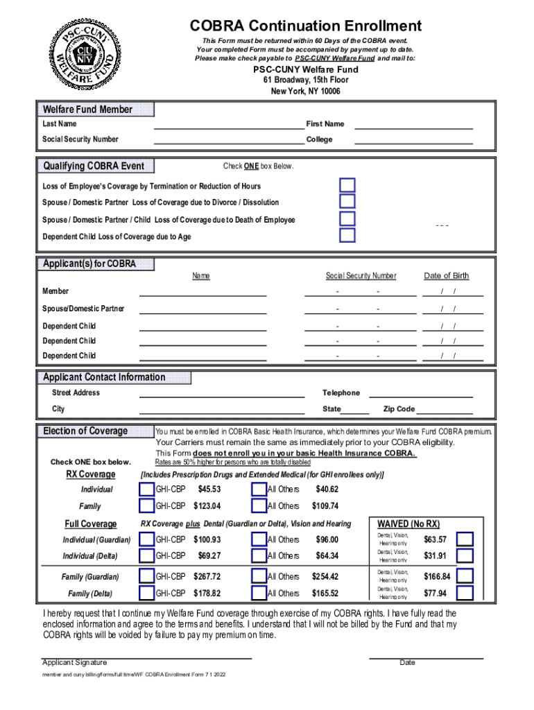 Fillable Online Important Information About Your COBRA Continuation ... Fax Email Print - pdfFiller