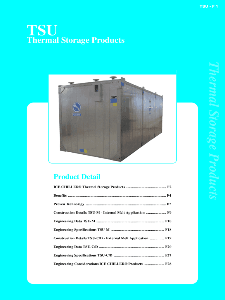 Fillable Online TSU - Thermal Storage Products Fax Email Print - pdfFiller