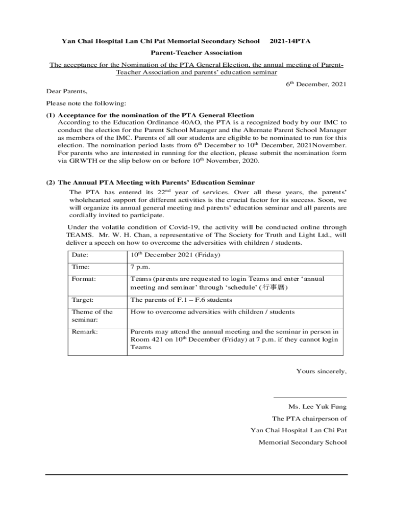 Fillable Online How to Run a Successful PTA Election Fax Email Print ...